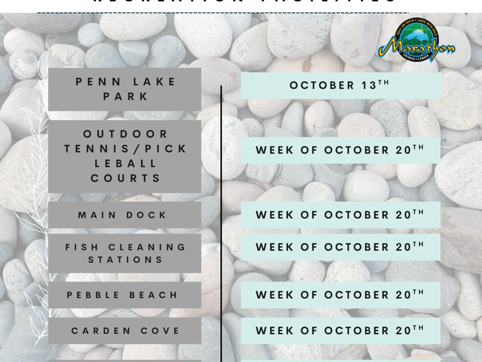 Facility Closures | Town of Marathon